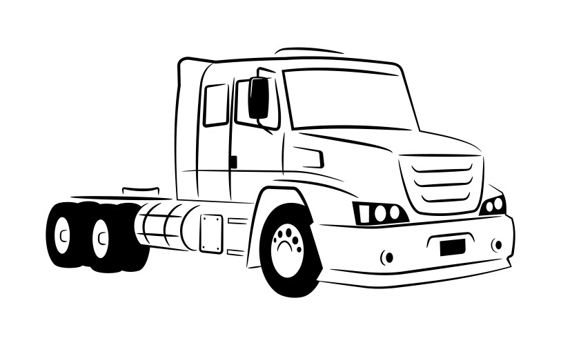 Semi Truck Outline Vector Images (over 1,100)