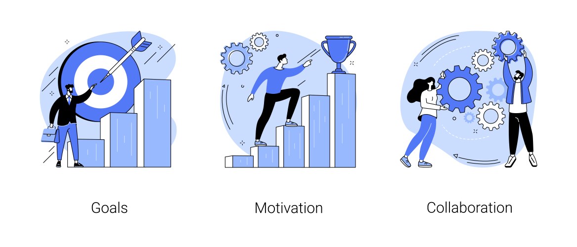 Vision and growth concept businessman looks Vector Image