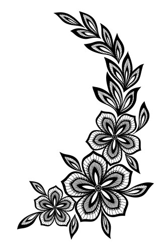 Floral corner border decorative design element Vector Image