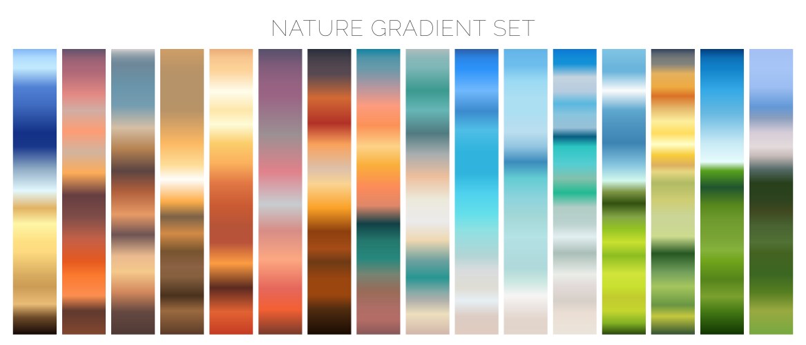 Green color shades swatches palette with names Vector Image