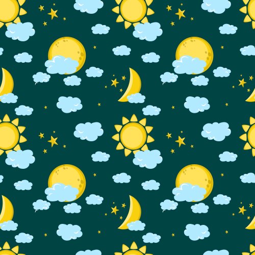 Seamless banner with full moon and moon Royalty Free Vector