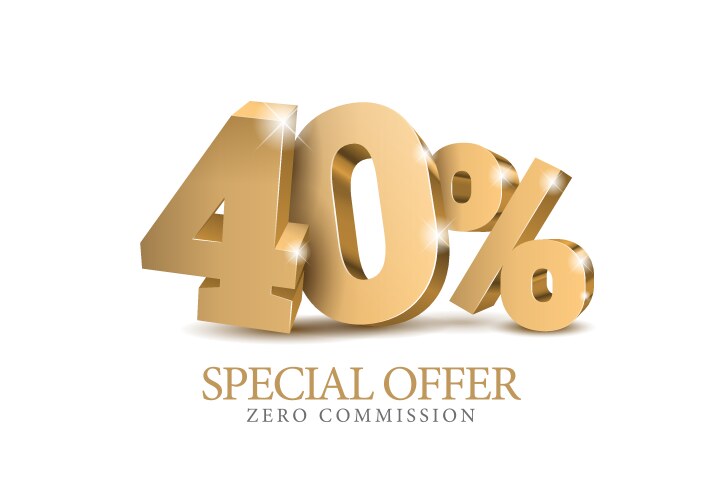 Cute number 40 forty cartoon Royalty Free Vector Image