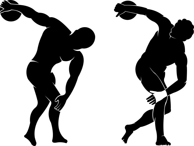 Discus throwing sign Royalty Free Vector Image