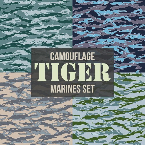 Vietnam tiger stripe camouflage seamless patterns Vector Image