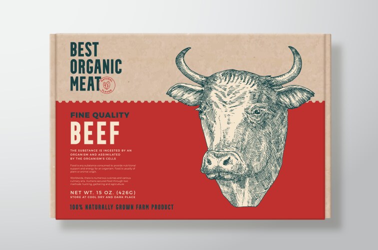 Duck meat packaging label design on a craft Vector Image