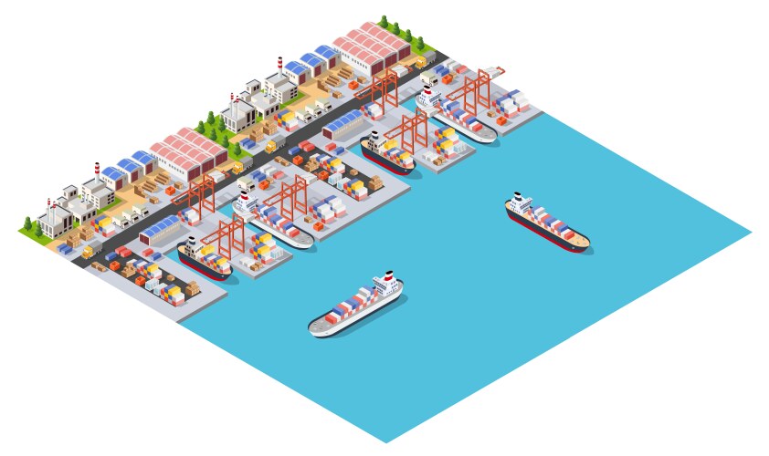 Isometric Seaport Vector Images (over 350)