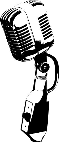 Microphone on a label Royalty Free Vector Image