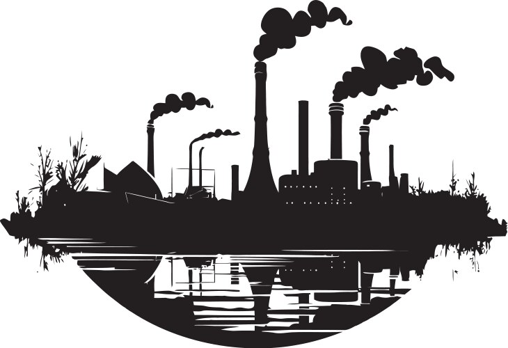 Murky mist emblem river pollution design polluted Vector Image