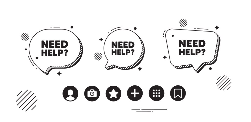 Need help symbol support service sign speech Vector Image