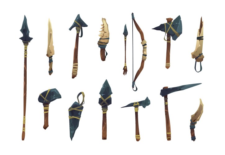 Neanderthal primitive rock weapon Royalty Free Vector Image