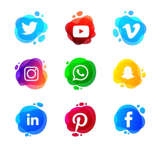 Social media icons set Royalty Free Vector Image