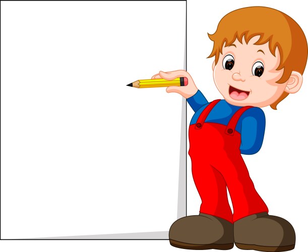 Cartoon Kid Writing Vector Images (over 23,000)