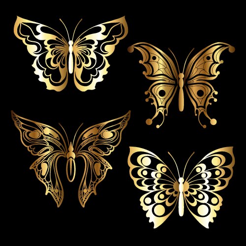 Golden butterfly Royalty Free Vector Image - VectorStock