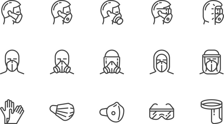 Coveralls ppe protective equipment line icon Vector Image