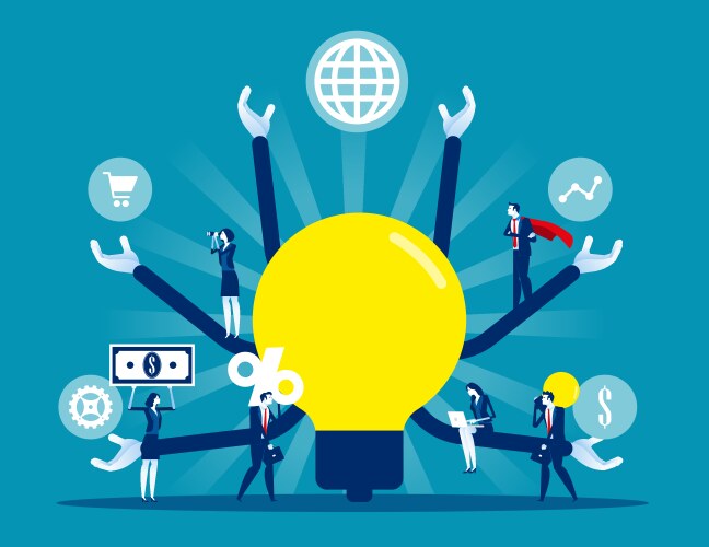 Teamwork support and leadership Royalty Free Vector Image