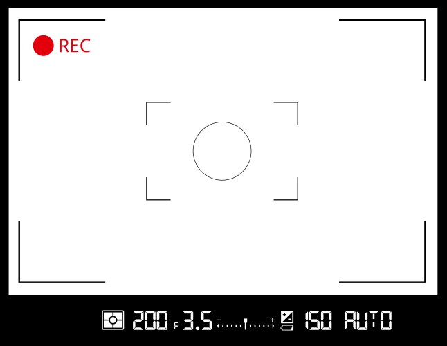 Camera view and focusing screen Royalty Free Vector Image