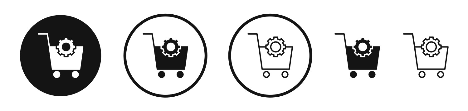 Procurement icon set black filled and outlined Vector Image