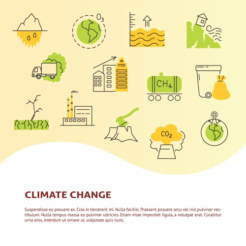 Carbon Footprint: Ecology & Climate Change Vector Image