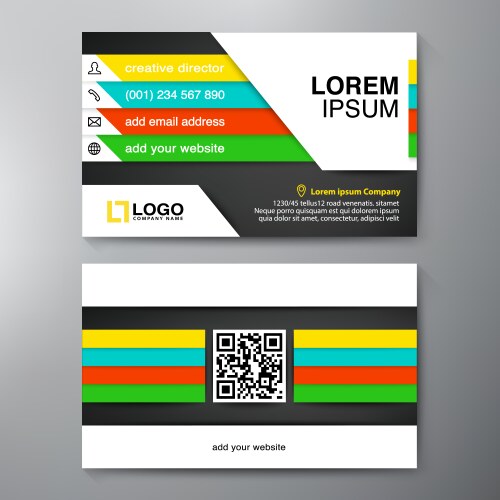 Id card template front and back Royalty Free Vector Image