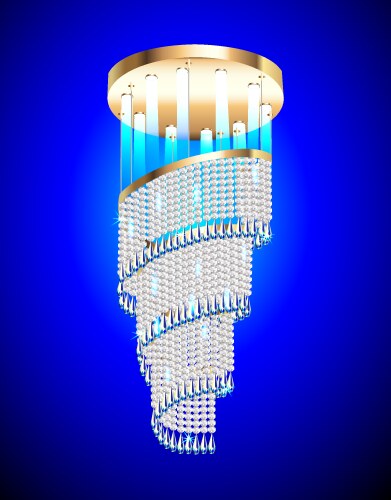 Chandelier with crystal pendants Royalty Free Vector Image