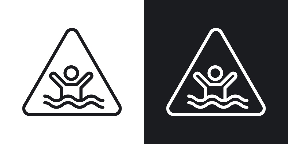 Risk of crushing warning sign icon set notice Vector Image