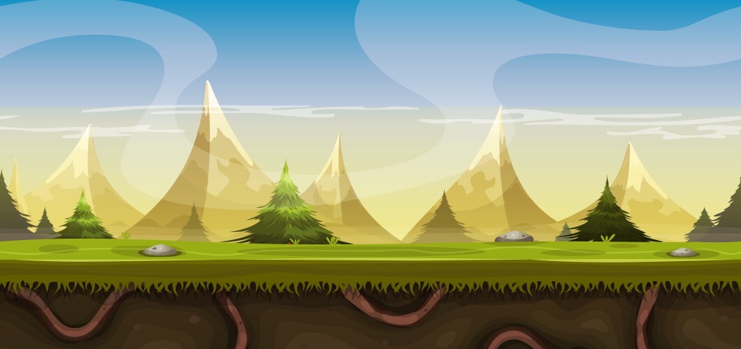 Seamless street city landscape for game ui Vector Image