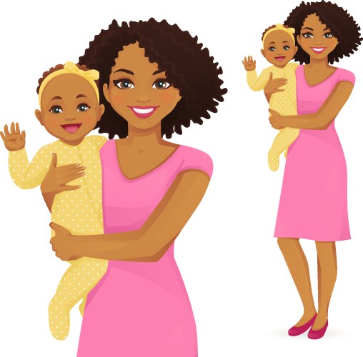 Young mother with baby Royalty Free Vector Image