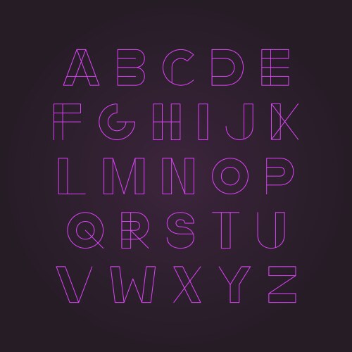 Creative futuristic font modern english alphabet Vector Image