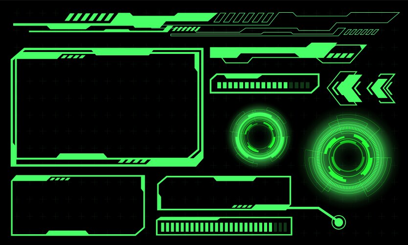 Interface hud elements digital holographic Vector Image Interface hud elements digital holographic Vector Image