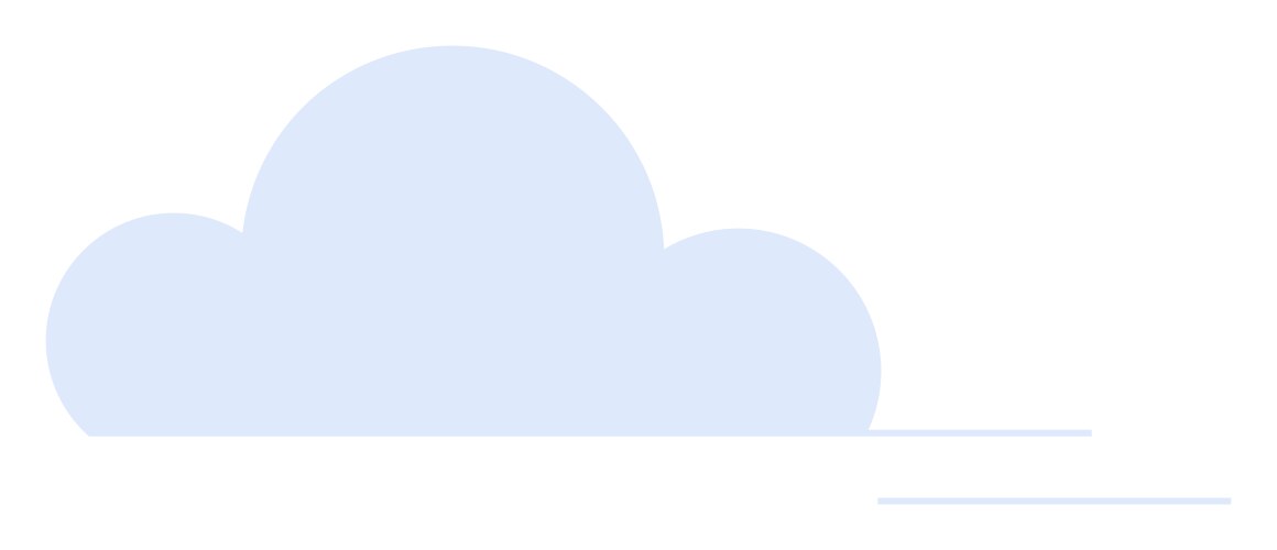 Blue cloud drawing with rounded edges on plain Vector Image