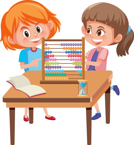 Boys with math tools Royalty Free Vector Image