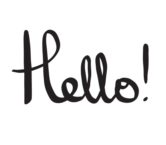 Black and white push hand written word text Vector Image