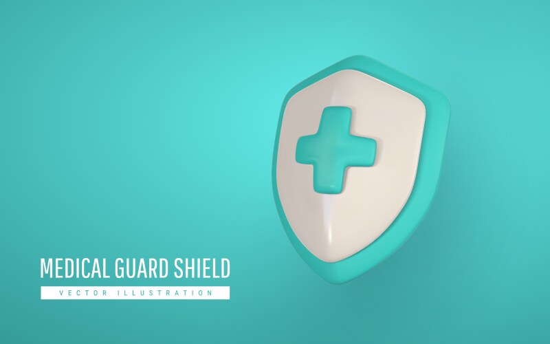 3d medical protection shield Royalty Free Vector Image
