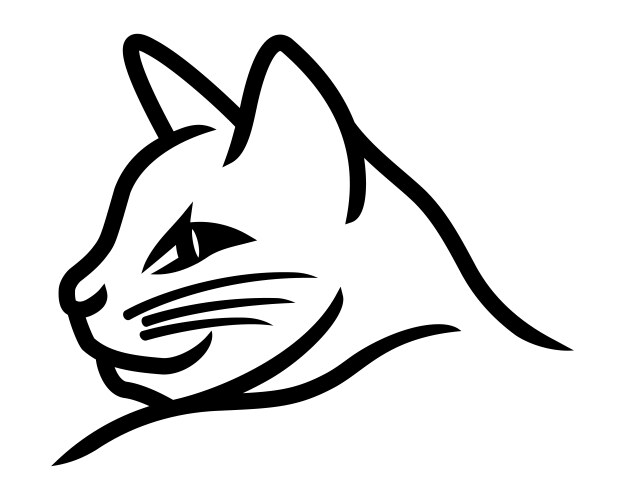 Round black cat icon Royalty Free Vector Image