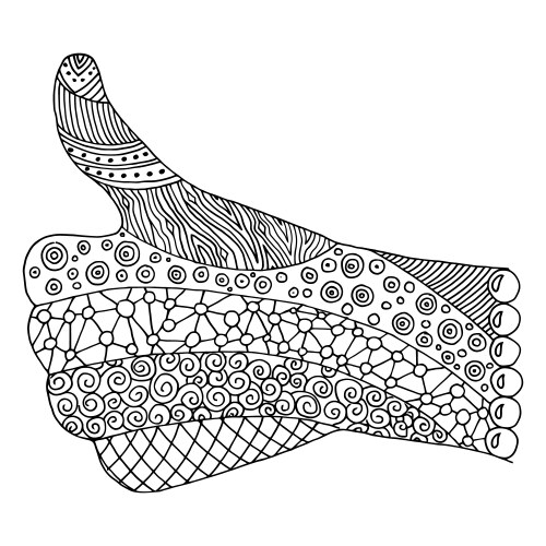 Hand zen tangle doodle arm Royalty Free Vector Image