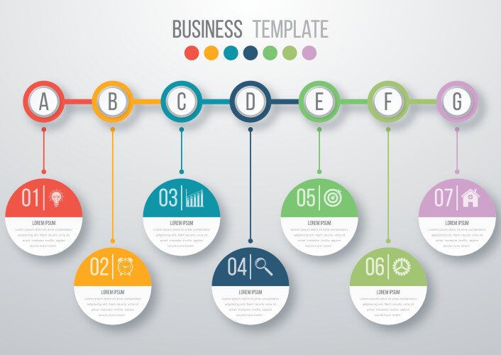 Timeline infographics design template with 12 Vector Image