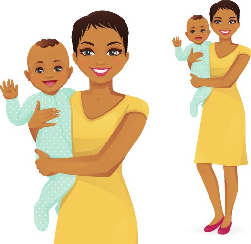 Young mother with baby Royalty Free Vector Image