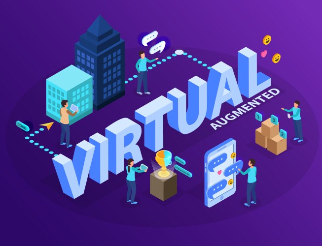 Augmented reality in cancer diagnostic web banner Vector Image Augmented reality in cancer diagnostic web banner Vector Image