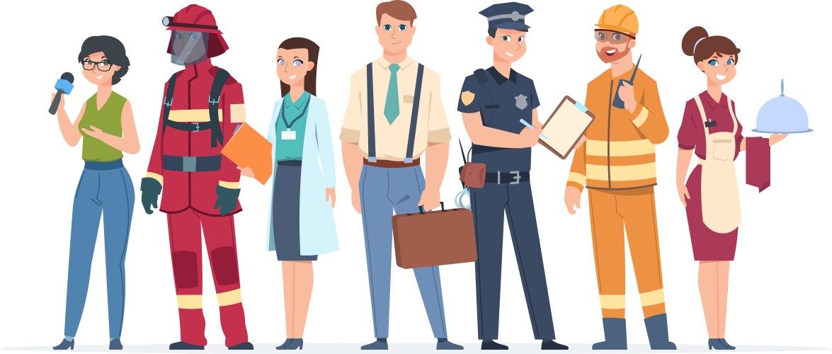 Professional workers different jobs professionals Vector Image