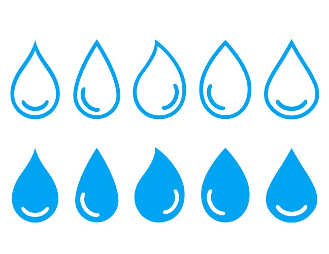 Water drops in 3d style Royalty Free Vector Image