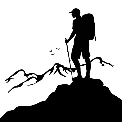 Man climbing on mountain people climbing Vector Image