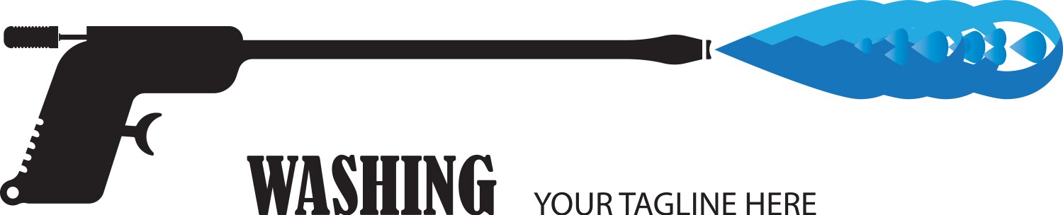 Pressure washing lettering logo Royalty Free Vector Image