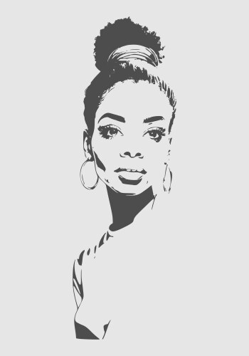 Two young afro american women face front view Vector Image