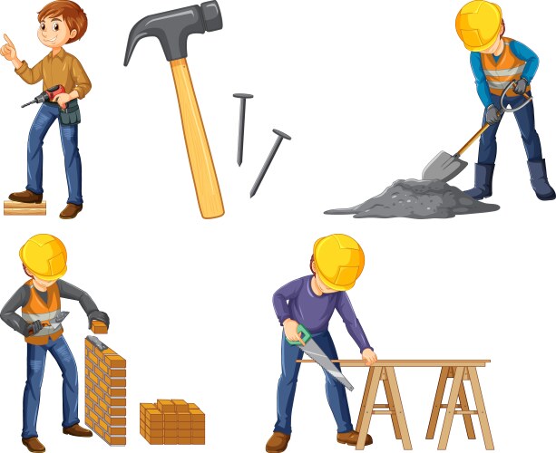 Professional workers different jobs professionals Vector Image