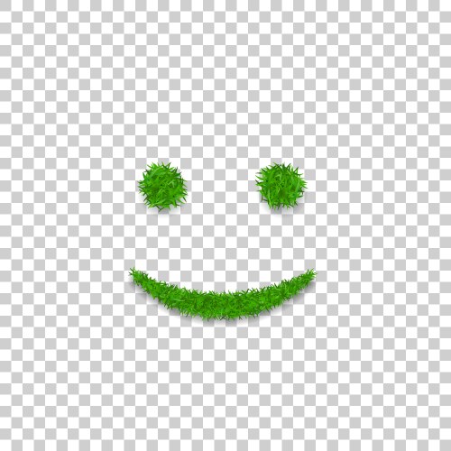 Green grass face smile smiley grassy icon Vector Image