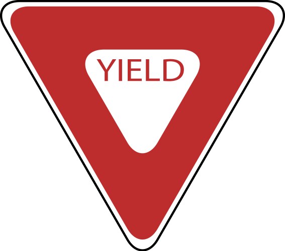 Slow down sign drive traffic safety road Vector Image