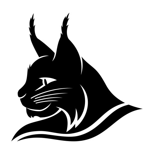 Round black cat icon Royalty Free Vector Image