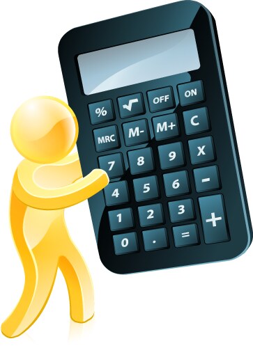 Cartoon calculator man Royalty Free Vector Image