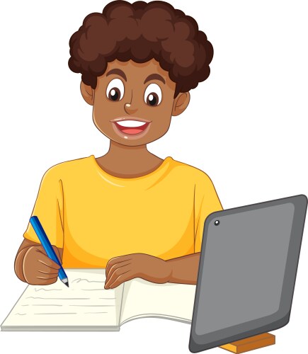 Boy Doing Homework Clipart Vector Images (50)