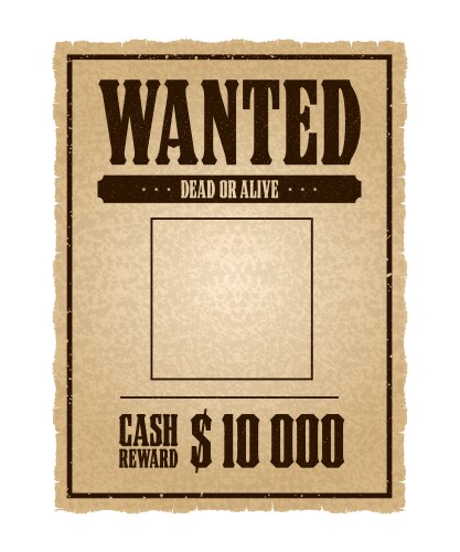 Wanted Poster Empty Vector Images (over 130)